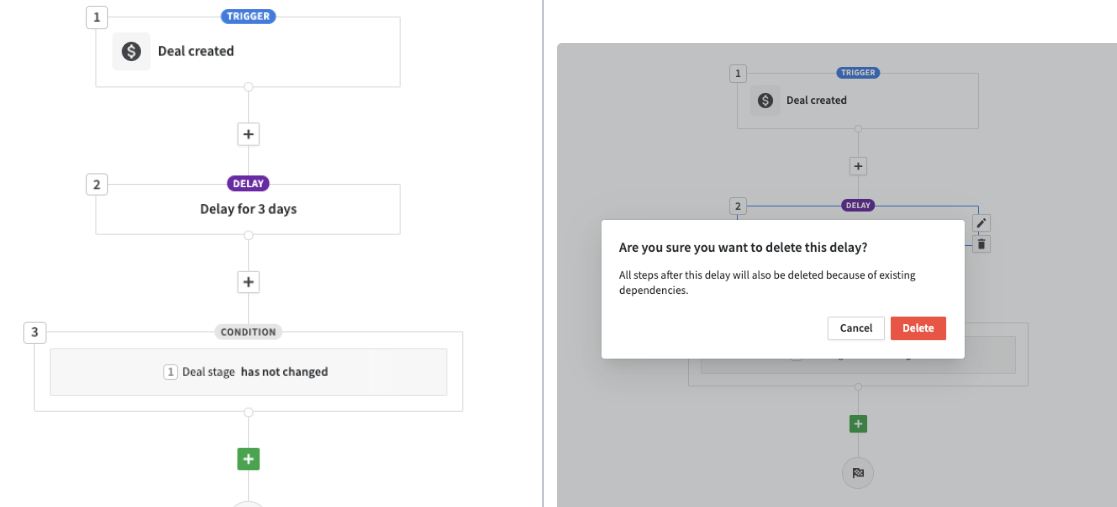 Automations: delay feature - Knowledge Base | Pipedrive